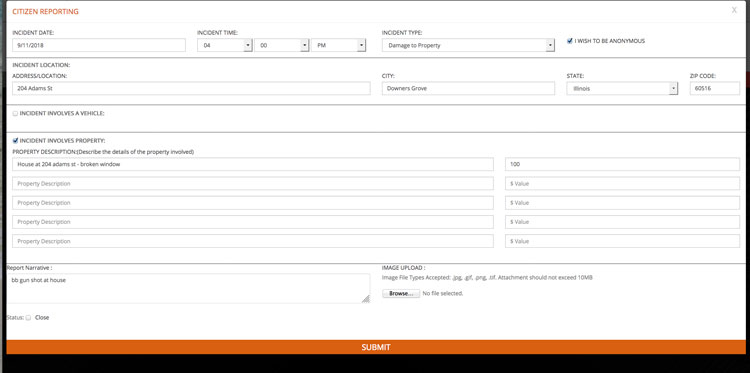Citizen Reporting Software for Police Departments